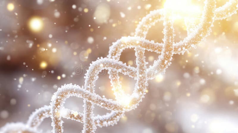 A Close Up of a White DNA Strand in Focus Stock Illustration ...