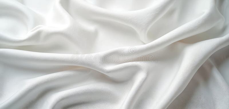 Close-up of White Draped Fabric with Soft Waves Texture. Fine Weave Textile, Elegant Appearance ...