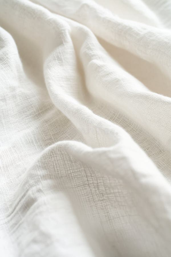 Close-up of White Fabric with Subtle Texture, Slightly Wrinkled ...