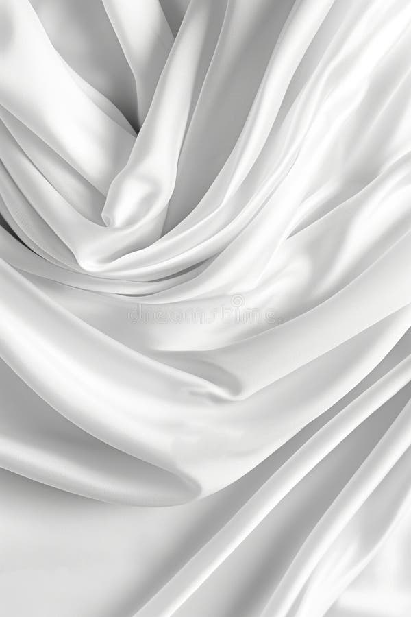 Close-up of White Fabric Texture Pattern with Curled Folds. Fabric ...
