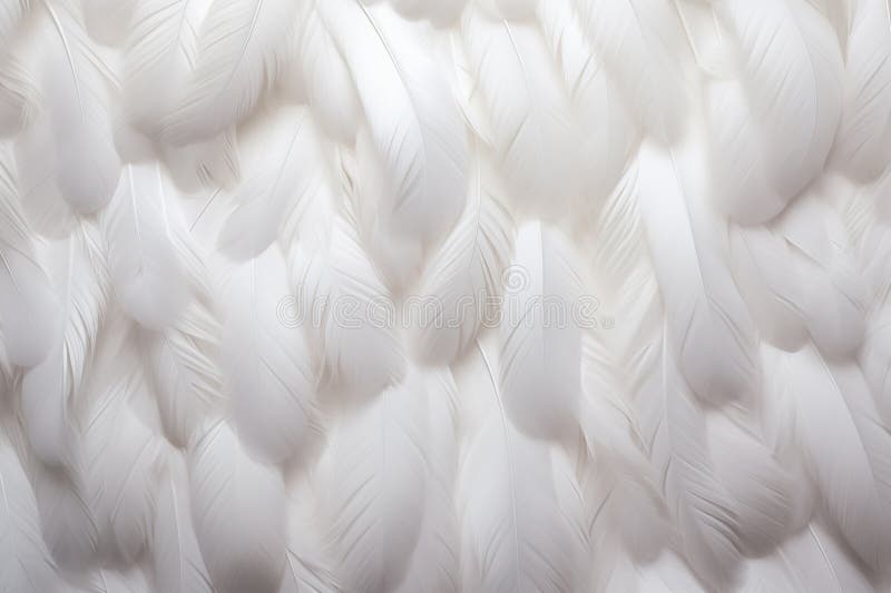 Close-up View of White Feathers Spread Across a White Backdrop Stock ...