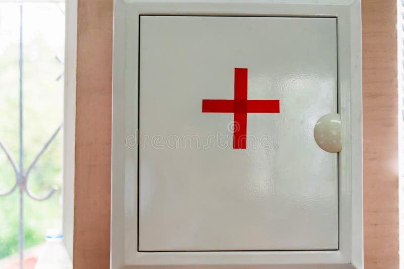 First-aid Kit Box Hang on the Wall Editorial Photo - Image of alarm ...