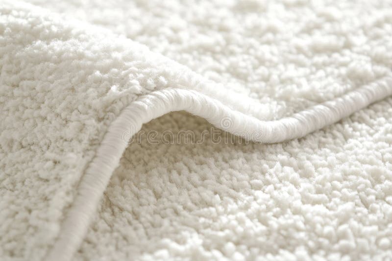 Close-up of White Fluffy Fabric with Folded Edge Stock Illustration ...