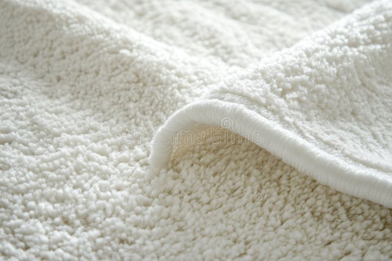 Close-up of a White Fluffy Fabric with a Rolled Edge Stock Illustration ...