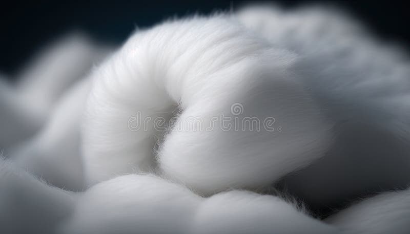 A Close Up of a White Fluffy Object on a Black Background Stock ...