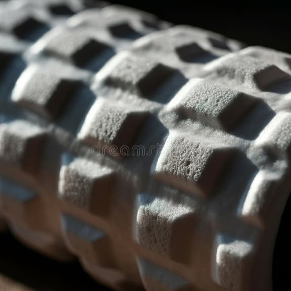 Close-up of a White Foam Roller Featuring a Grid of Evenly Distributed ...