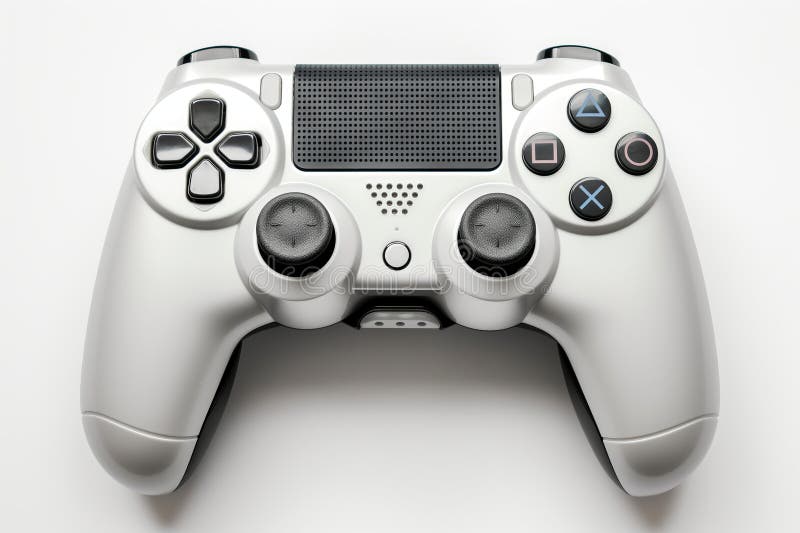 Modern White Game Controller on White Background Stock Image - Image of ...