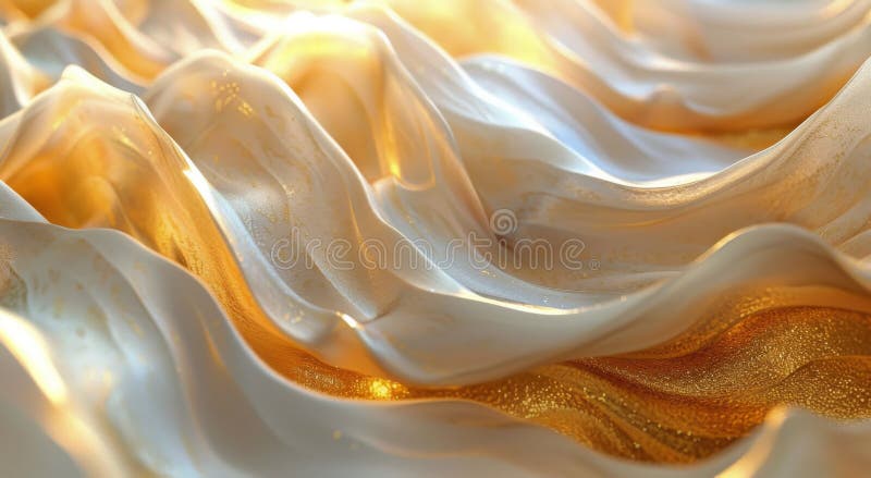 Close Up of White and Gold Cloth Stock Image - Image of macro, fabric ...