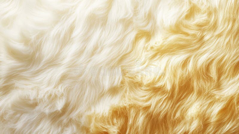 Close-up of White and Golden Fur with Wavy Texture Stock Illustration ...