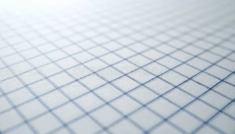 Close-up of White Graph Paper Featuring Uniform Blue Grid Lines ...