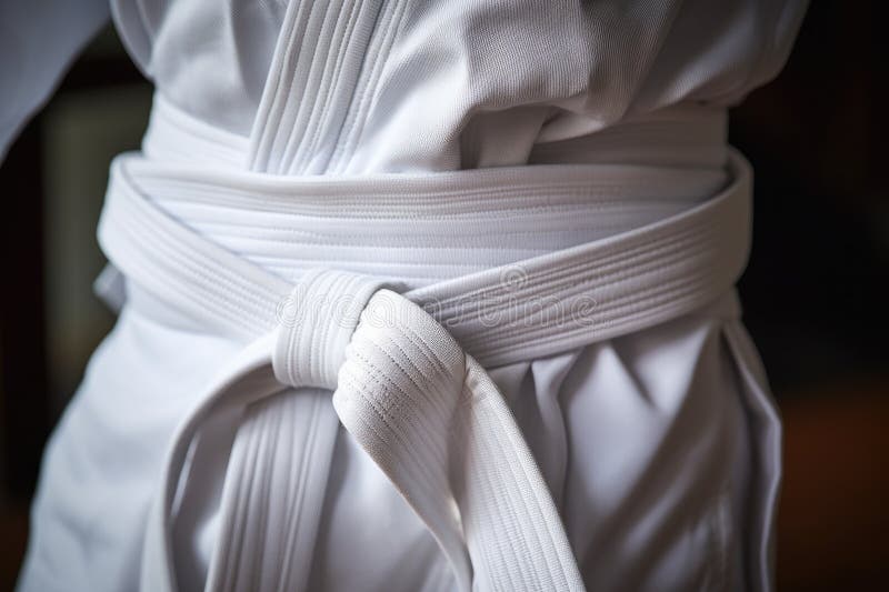 Close-up of a White Judo Belt Tied Around a Judo Gi Stock Image - Image ...