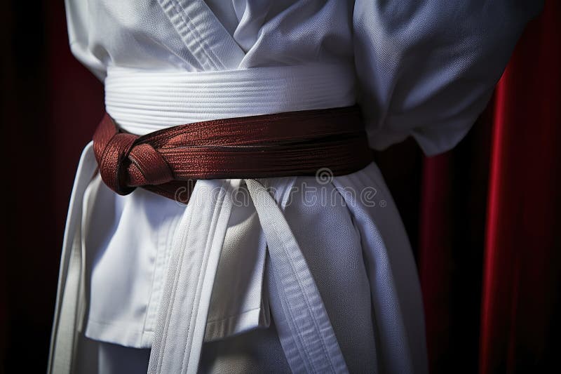 Close-up of a White Karate Belt Tied Around a Gi Stock Photo - Image of ...