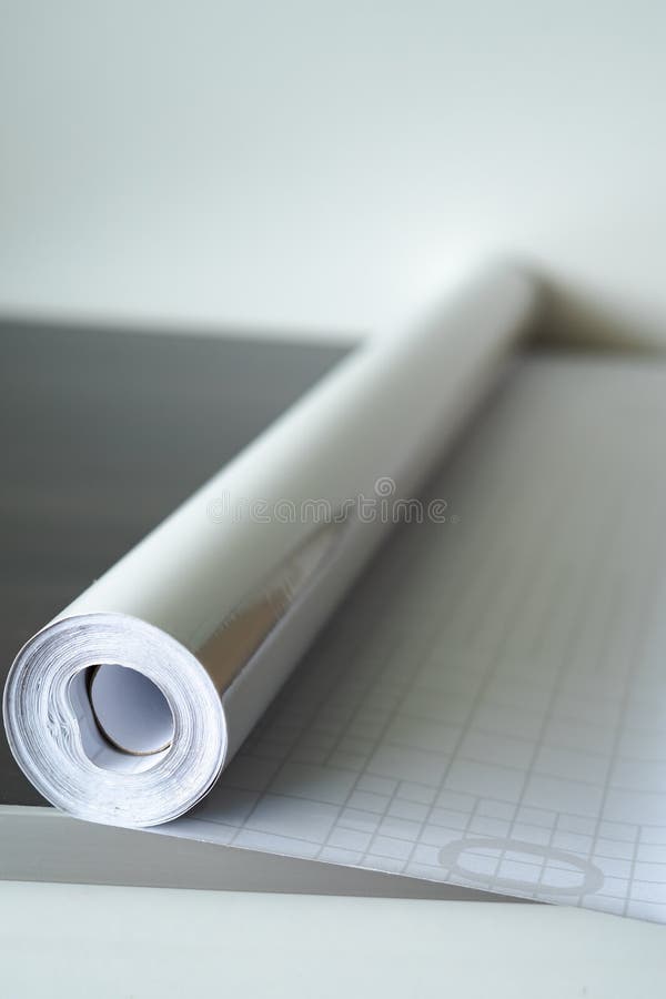 Close Up White Laminated Sticker on Roll. Unused and Layers Can Be Seen ...