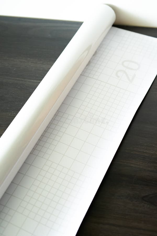 Close Up White Laminated Sticker on Roll. Unused and Layers Can Be Seen ...