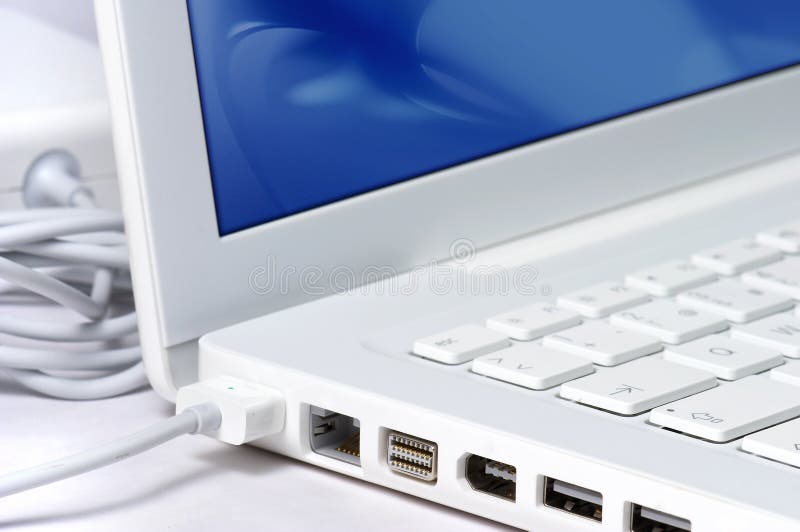 Laptop Power Connection stock image. Image of powerbook - 24433