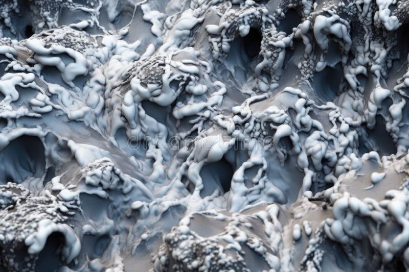 Close Up of a White Lava Flow of Volcano. Generative AI Stock ...