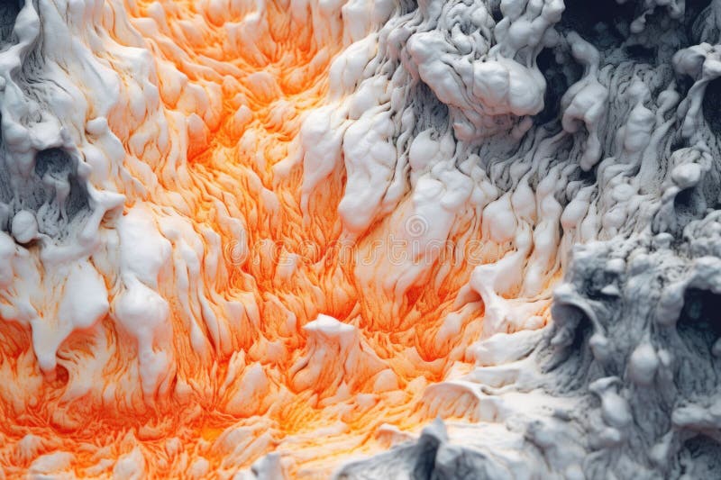 Close Up of a White Lava Flow of Volcano. Generative AI Stock Image ...