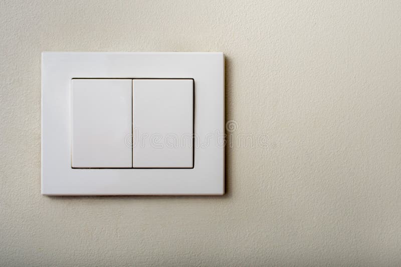 Close Up White Light Switch with Ivory Color Texture Background Stock ...