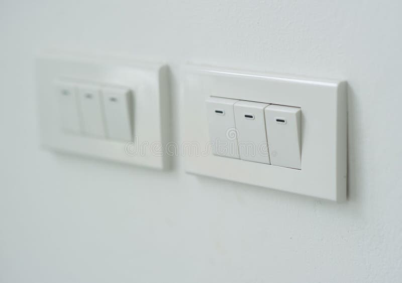 Close Up White Light Switch Stock Photo - Image of home, people: 72659162