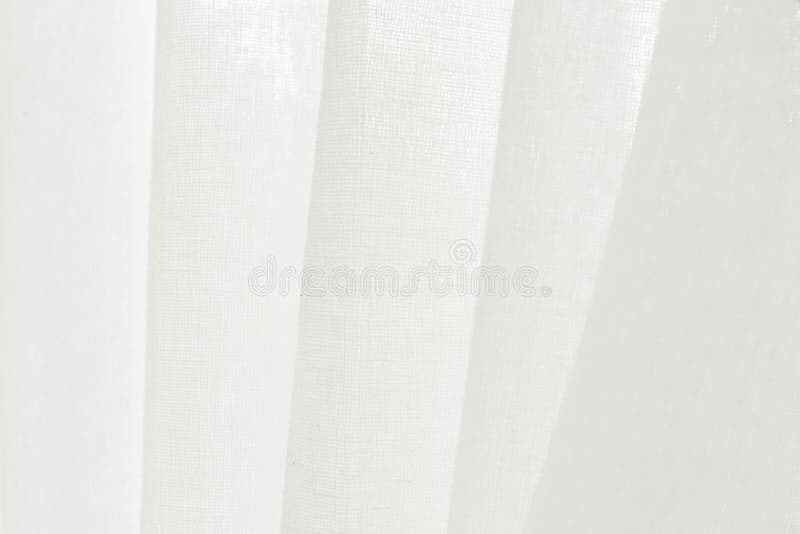 Close Up White Linen Curtain Background Texture Hanging by the Window ...