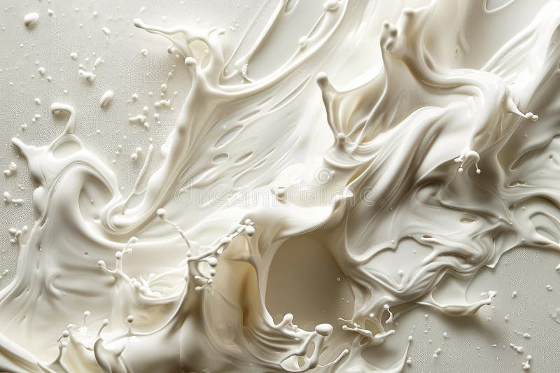 Close-up of White Milk Splashing, Creating a Mesmerizing Effect. Soft ...