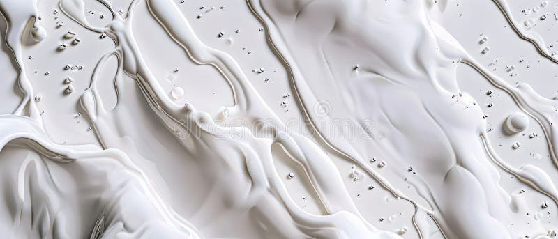 Close-up of White Milk Texture with Splatters and Drips Stock Photo ...