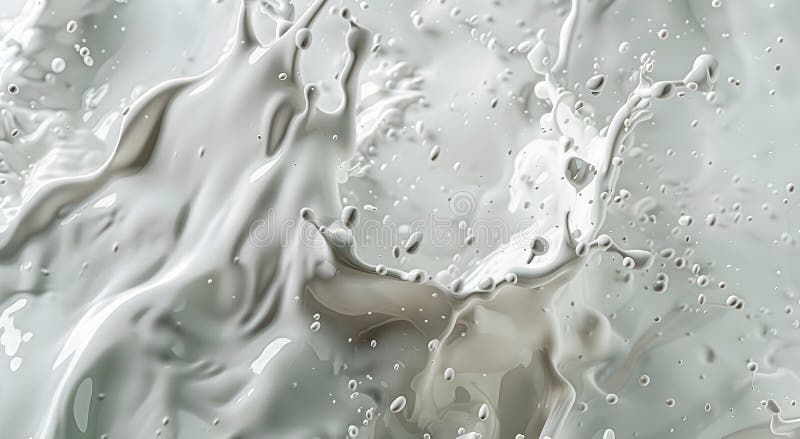 Close-up of White Milk Texture with Splatters and Drips Stock Photo ...