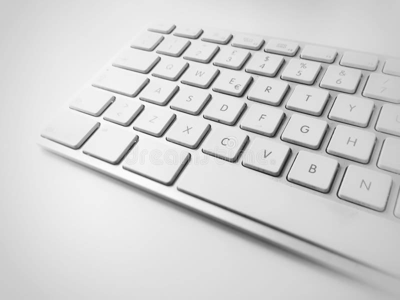 Close Up of a White Modern Computer Keyboard Stock Image - Image of ...