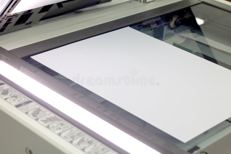 Close-up White Paper Sheets on the Printer in Office Stock Photo ...