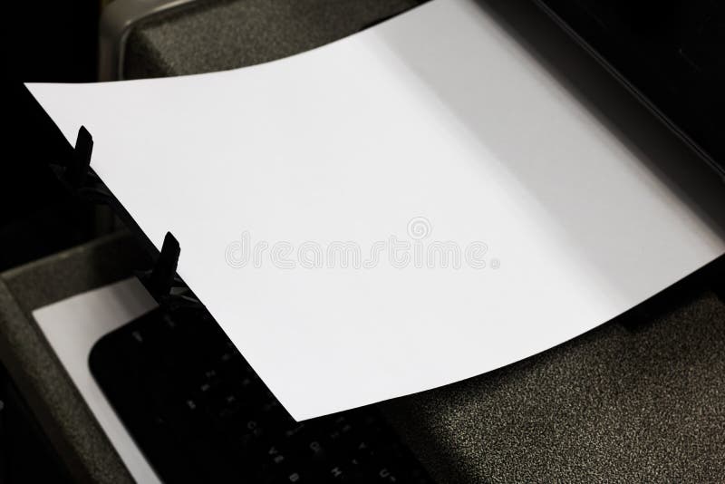 Close-up White Paper Sheets on the Printer in Office Stock Photo ...