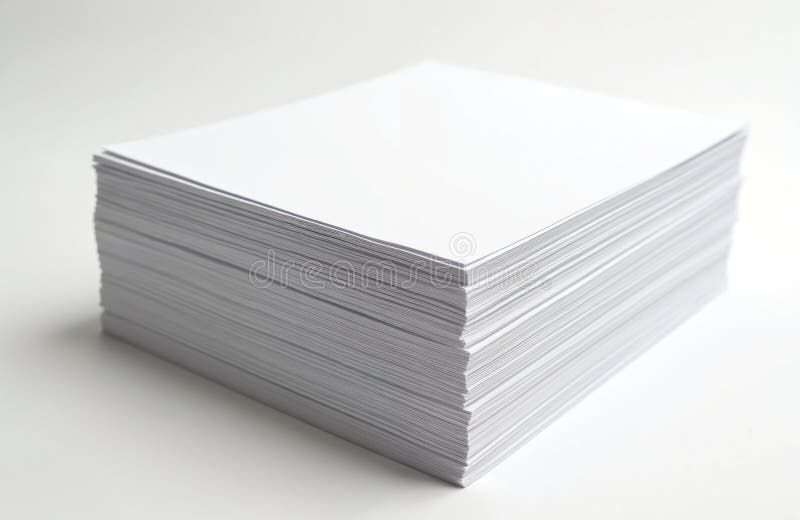 Close-up of White Paper Stack. Isolated on White Background. Organized ...