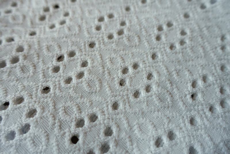 Close Up of White Perforated Fabric Stock Photo - Image of lacy ...