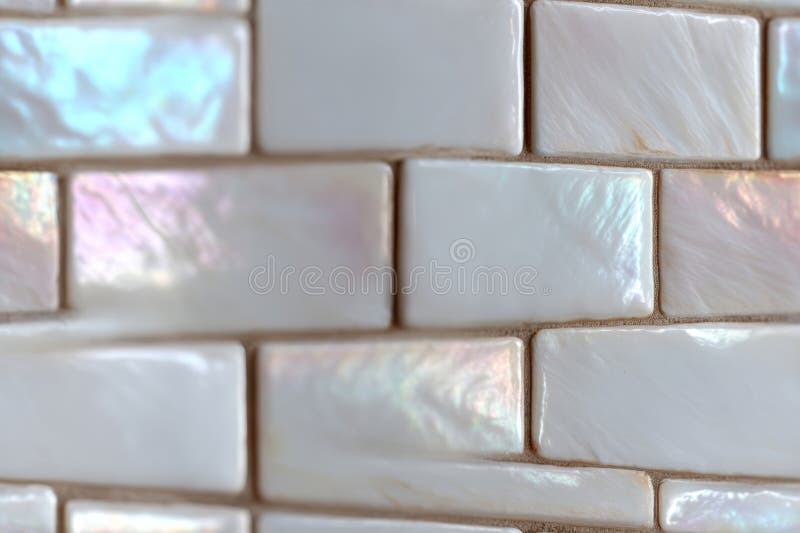 A Close Up of a White and Pink Mother of Pearl Tile Wall Stock Photo ...