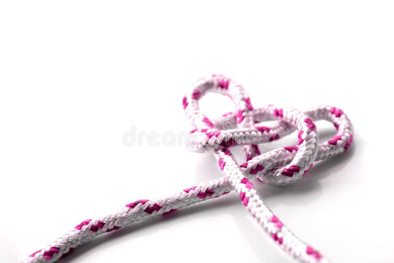 Pink Rope Bow Flower Form Isolated on White Stock Image - Image of ...