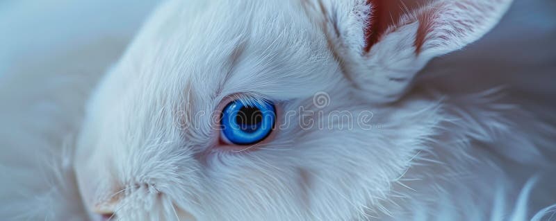 Close-up of a White Rabbit with Blue Eyes Stock Photo - Image of rabbit ...