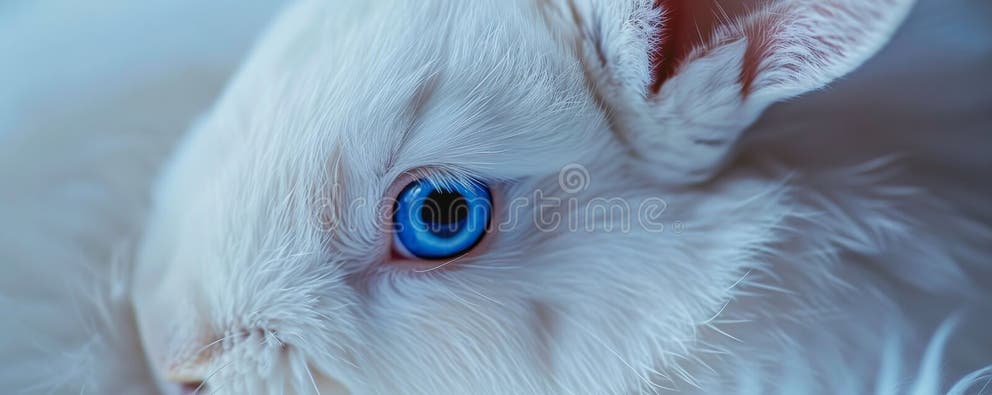 Close-up of a White Rabbit with Blue Eyes Stock Photo - Image of rabbit ...