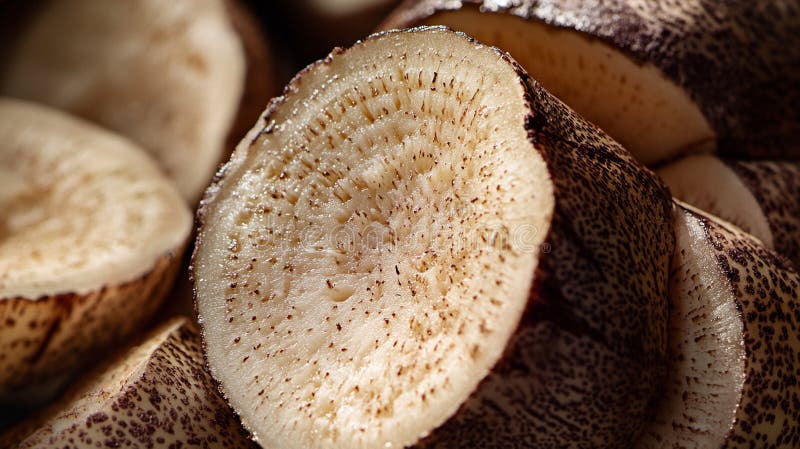 A Close Up of a White Root Vegetable with Brown Spots Stock ...