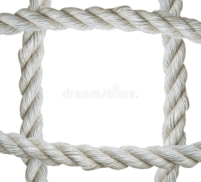 Close Up on White Rope Frame Isolated on Background Stock Photo - Image ...