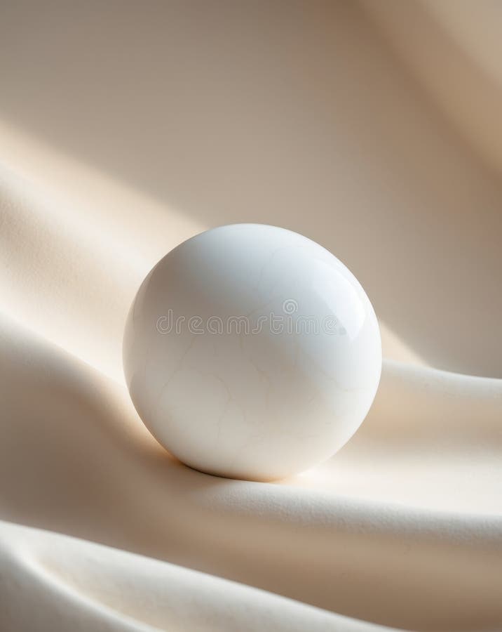 A Close Up of a White Round Object on a Beige Surface Stock Photo ...