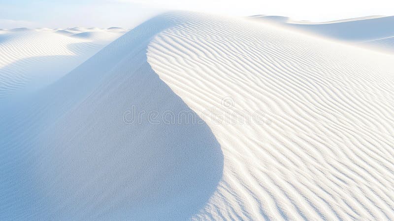 Close-up of White Sand Dunes with Wind Patterns. Generated by ...