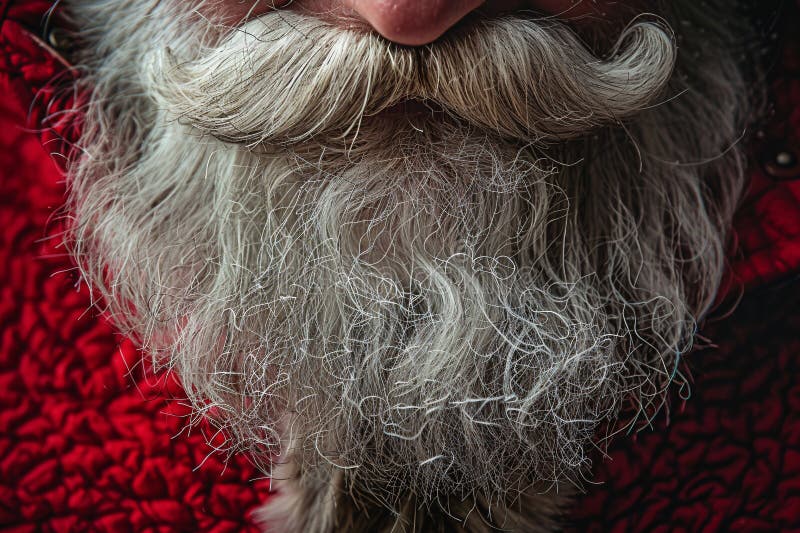 Close Up of White Santa Claus Beard Stock Illustration - Illustration ...