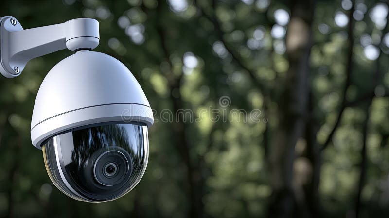 Close-up of a White Security Camera on a Gray Metal Building ...