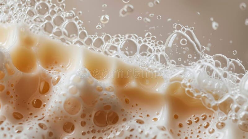 White Soap Lather with Bubbles on a Beige Background Stock Photo ...