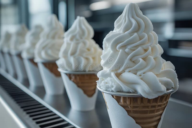 Close Up of White Soft Ice Cream Stock Illustration - Illustration of ...