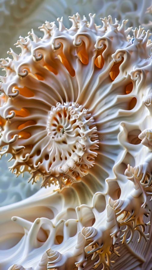 A Close Up of a White Spiral Shell Stock Photo - Image of plant, design ...