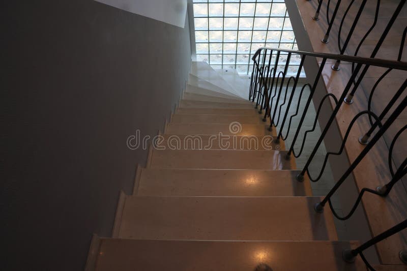 Close-up of White Staircase in Private House. Modern Interior Stock ...