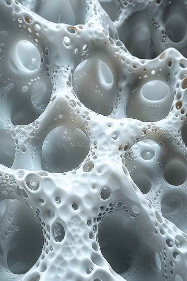 A Close Up of a White Substance with Holes in it, AI Stock Illustration ...