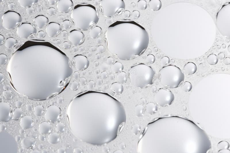 Close-up of White Transparent Drops Liquid Bubbles Molecules Stock ...