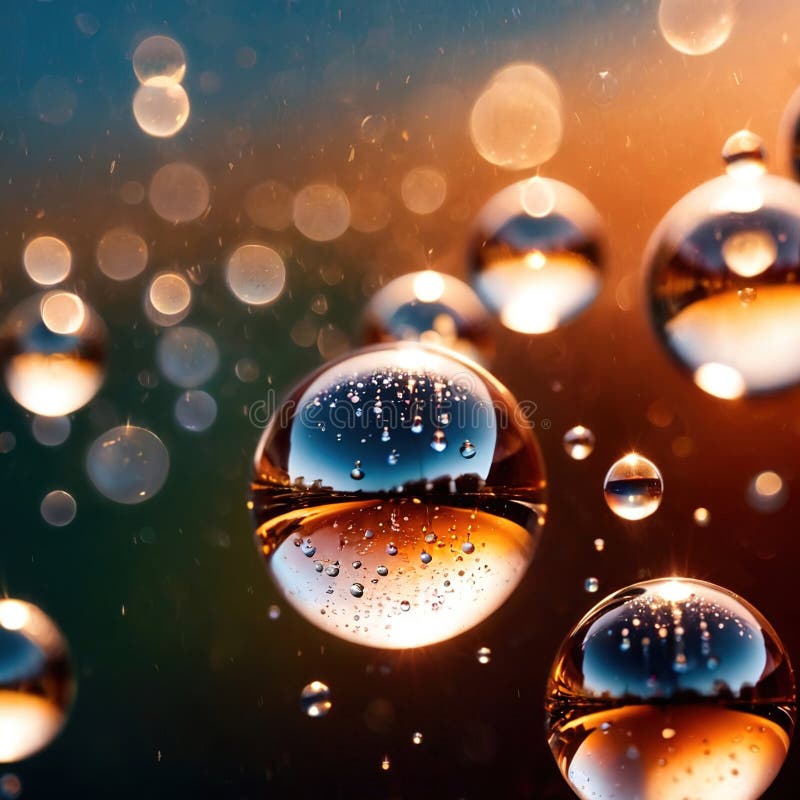 Close-up of White Transparent Drops Liquid Bubbles Molecules Stock Illustration - Illustration ...