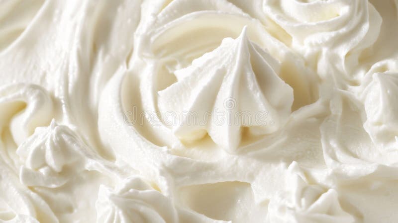 Close-up White Whipped Cream Texture Background Stock Illustration ...
